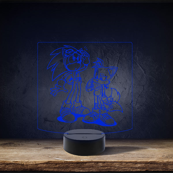 Sonic and Tails - Puck Base LED Light – Schninja.com - Custom LED Lights