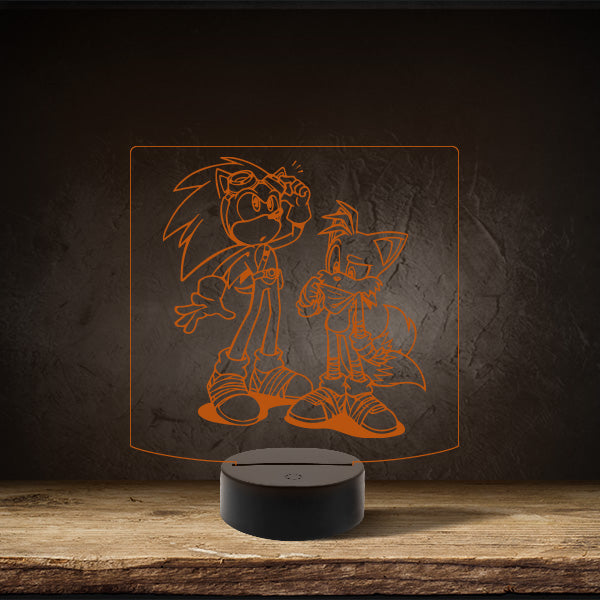 Sonic and Tails - Puck Base LED Light – Schninja.com - Custom LED Lights